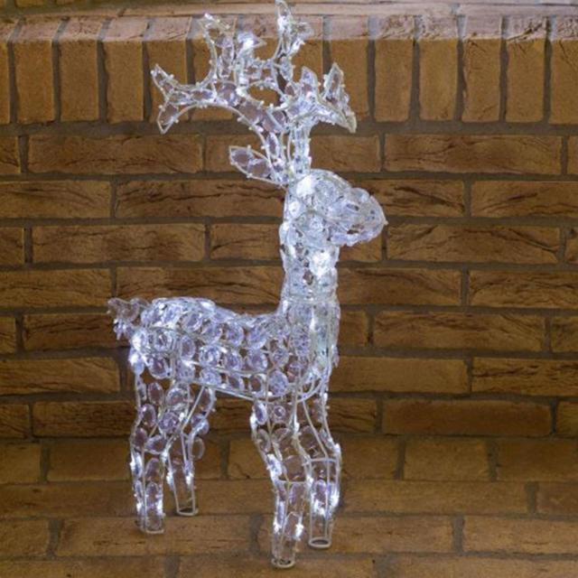 Renna natalizia luminosa con cristalli da esterno 3D 100 Led